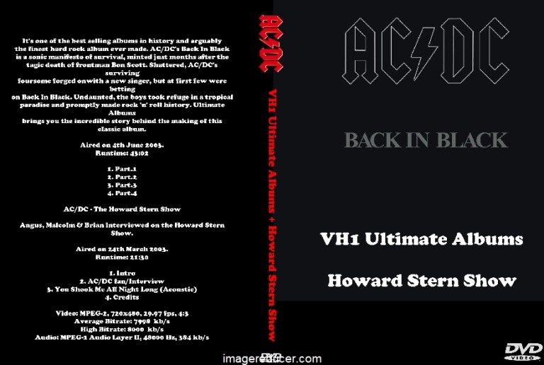 ACDC 2003 VH1 Ultimate Albums + Howard Stern Show DVD – Rock Concert DVD's