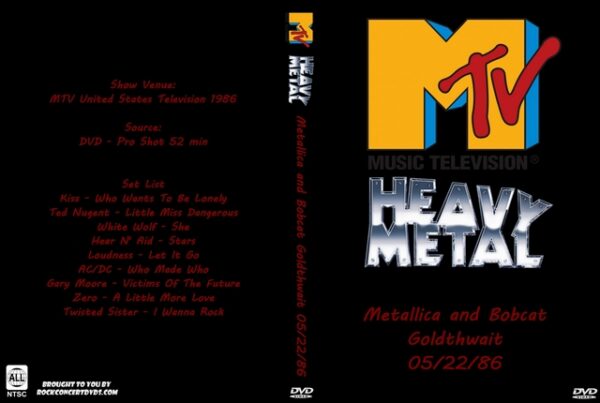 MTV Heavy Metal Mania 1986-05-22 w Metallica and Bobcat Goldthwait DVD ...