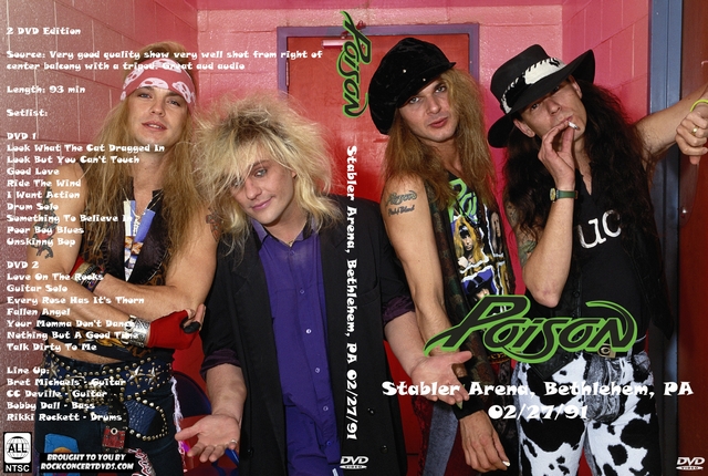 Poison 1991-02-27 Stabler Arena, Bethlehem, PA 2 DVD – Rock Concert DVD's
