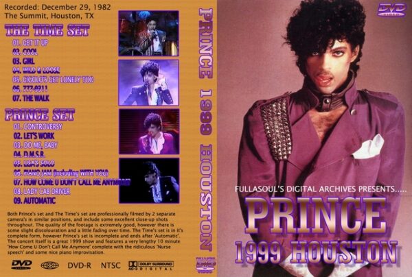 Prince 1982-12-28 1999 Tour Houston, TX DVD – Rock Concert DVD's