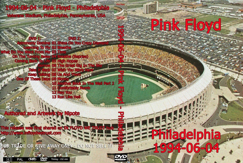 Pink Floyd 1994-06-04 Philadelphia, PA 2 DVD | Rock Concert DVD's