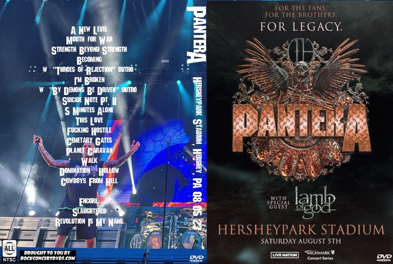 Pantera 2023-08-05 Hersheypark Stadium, Hershey, PA DVD | Rock Concert ...